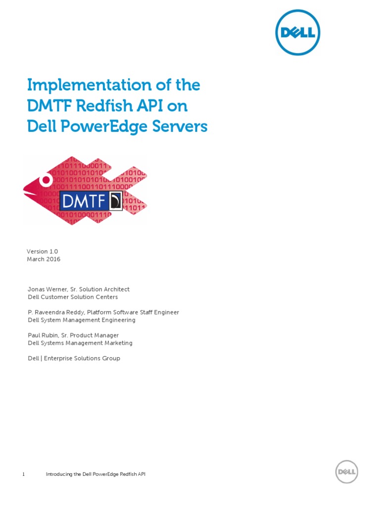 Dell PowerEdge Redfish API Overview | PDF | Representational State Transfer | Hypertext Transfer ...