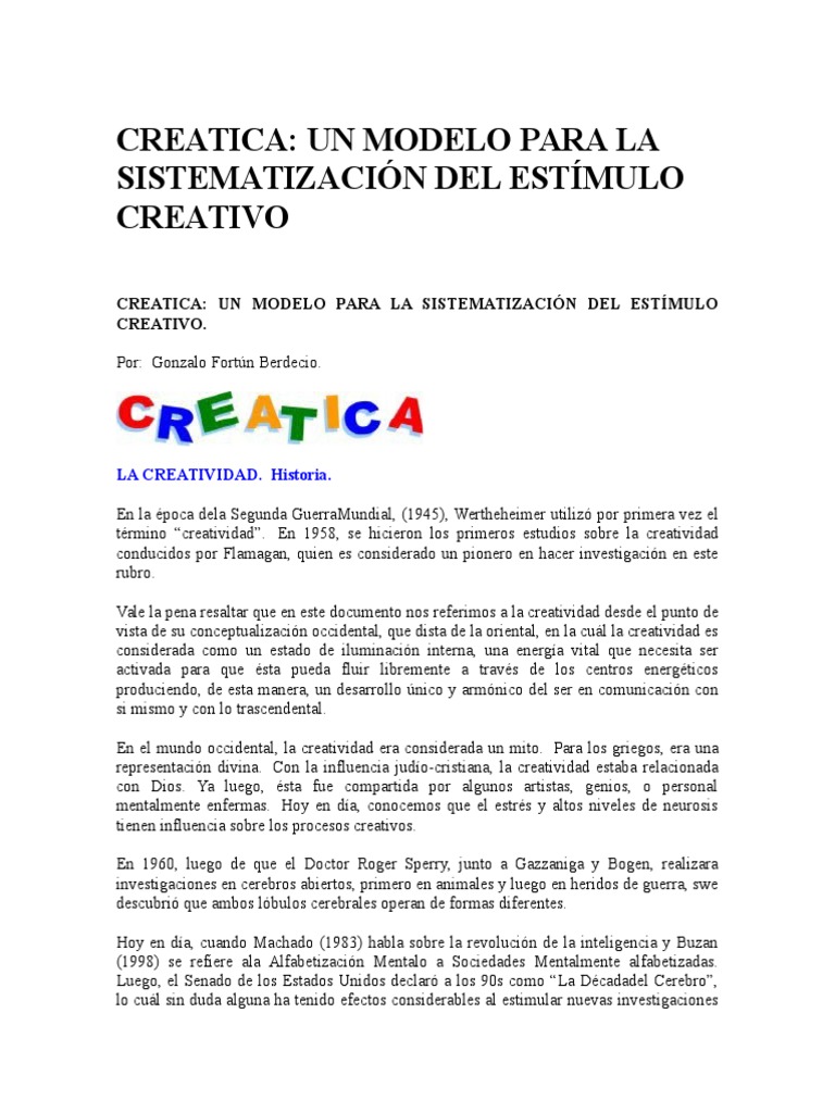 CREATICA | PDF | Creatividad | Cerebro