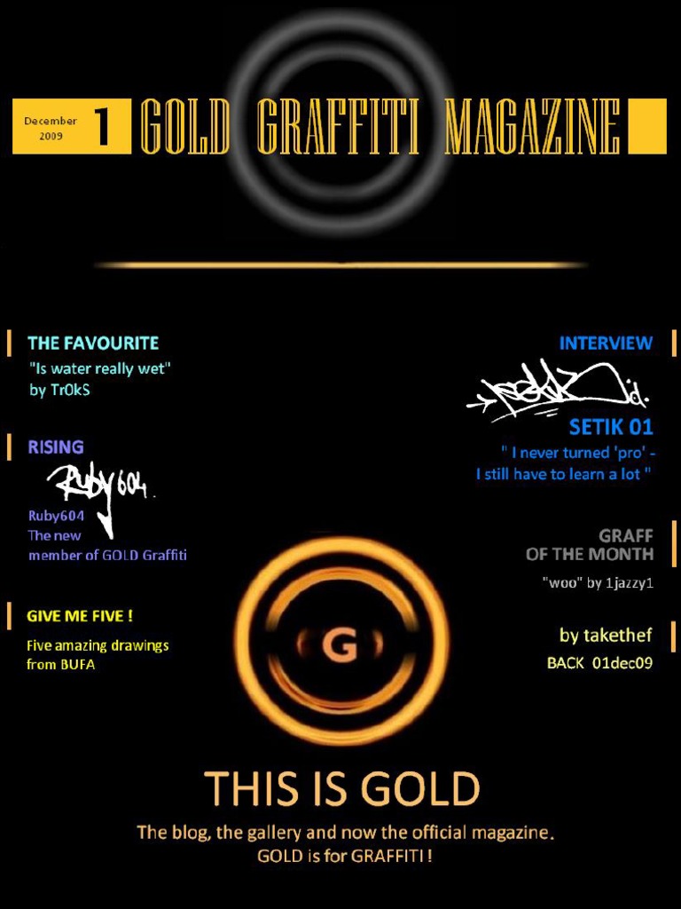First Issue of GOLD Graffiti Magazine | PDF | Graffiti | Paintings