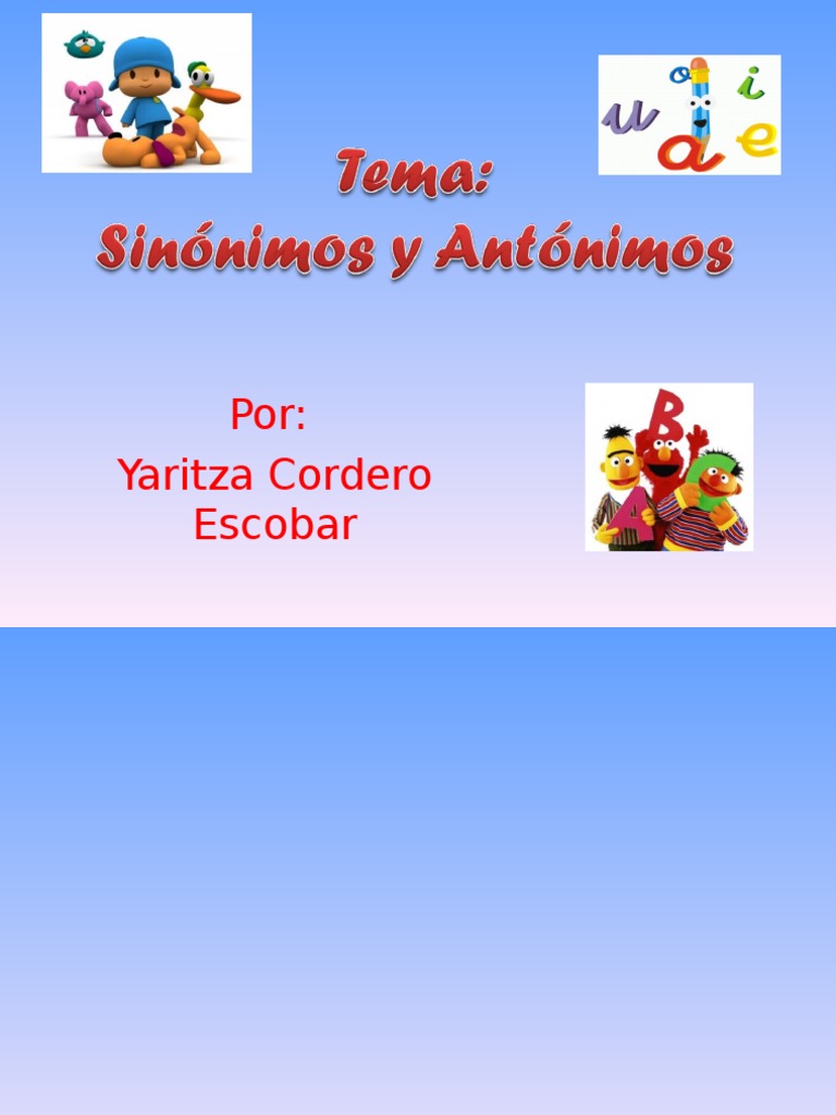 Sinónimos y Antónimos: Definición y Ejemplos | PDF