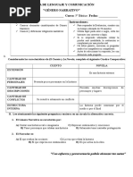 Prueba Genero Narrativo 5 Basico | PDF | Narración | Narrativa