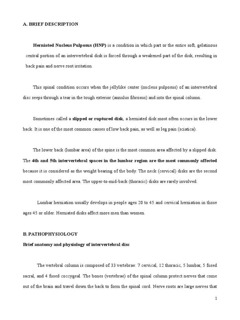 Herniated Nucleus Pulposus (Report) - 2 | PDF | Vertebral Column | Nonsteroidal Anti ...