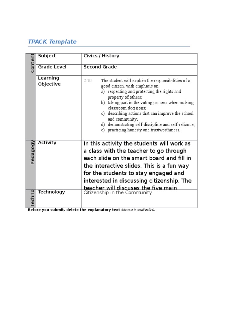 Second Grade Citizenship Lesson Plan | PDF | Art