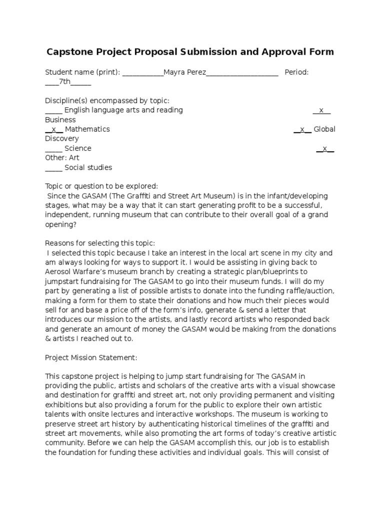 Updated Capstone Project Proposal | PDF | Museum | Street Art