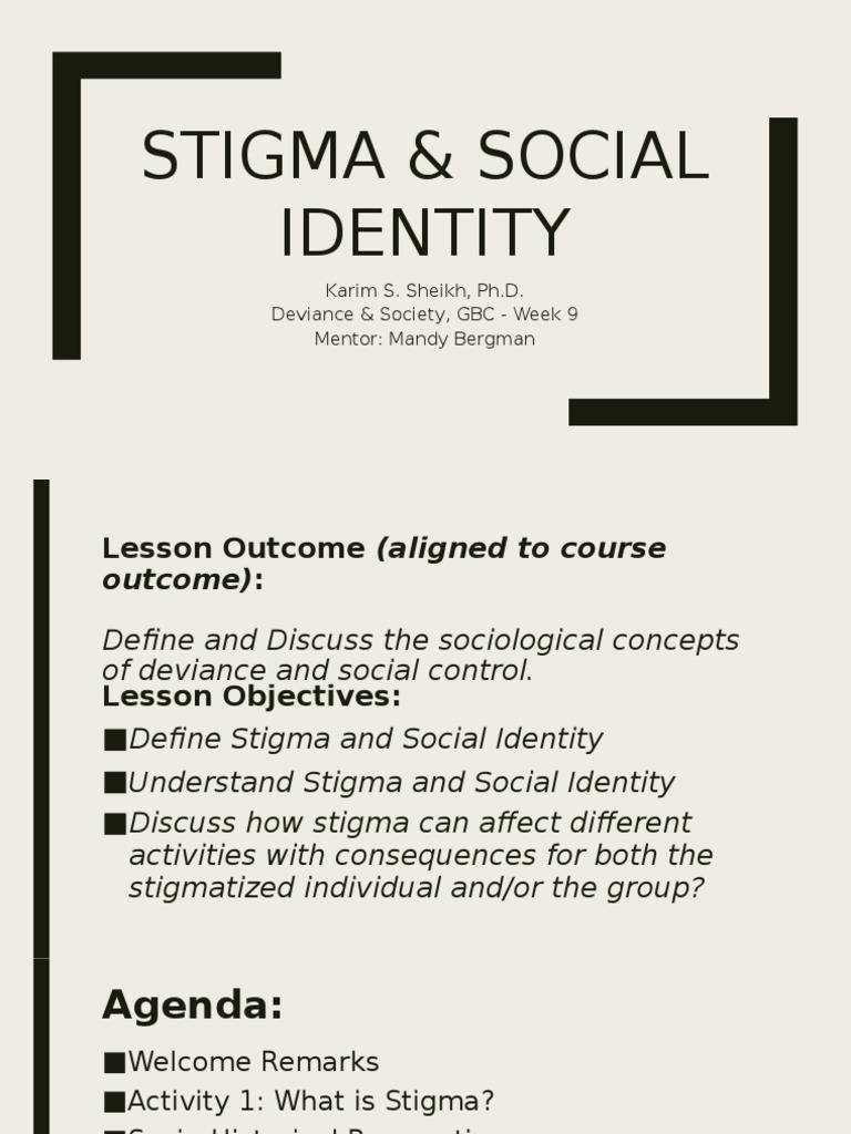 Understanding Stigma and Social Identity | PDF | Social Stigma ...