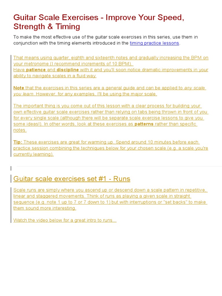 Guitar Scale Exercises | PDF | Guitars | European Musical Instruments