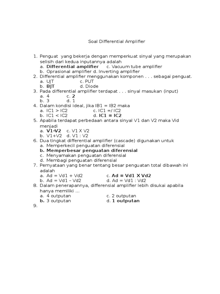 Soal Differential Amplifier | PDF