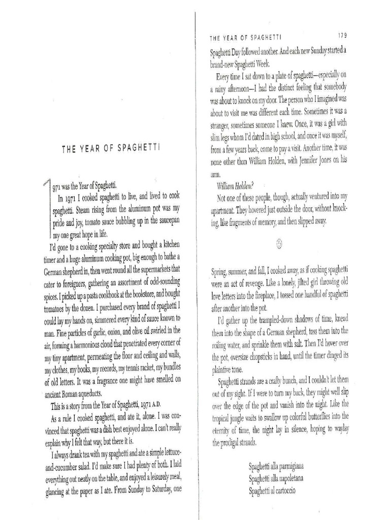 The Year of Spaghetti | PDF