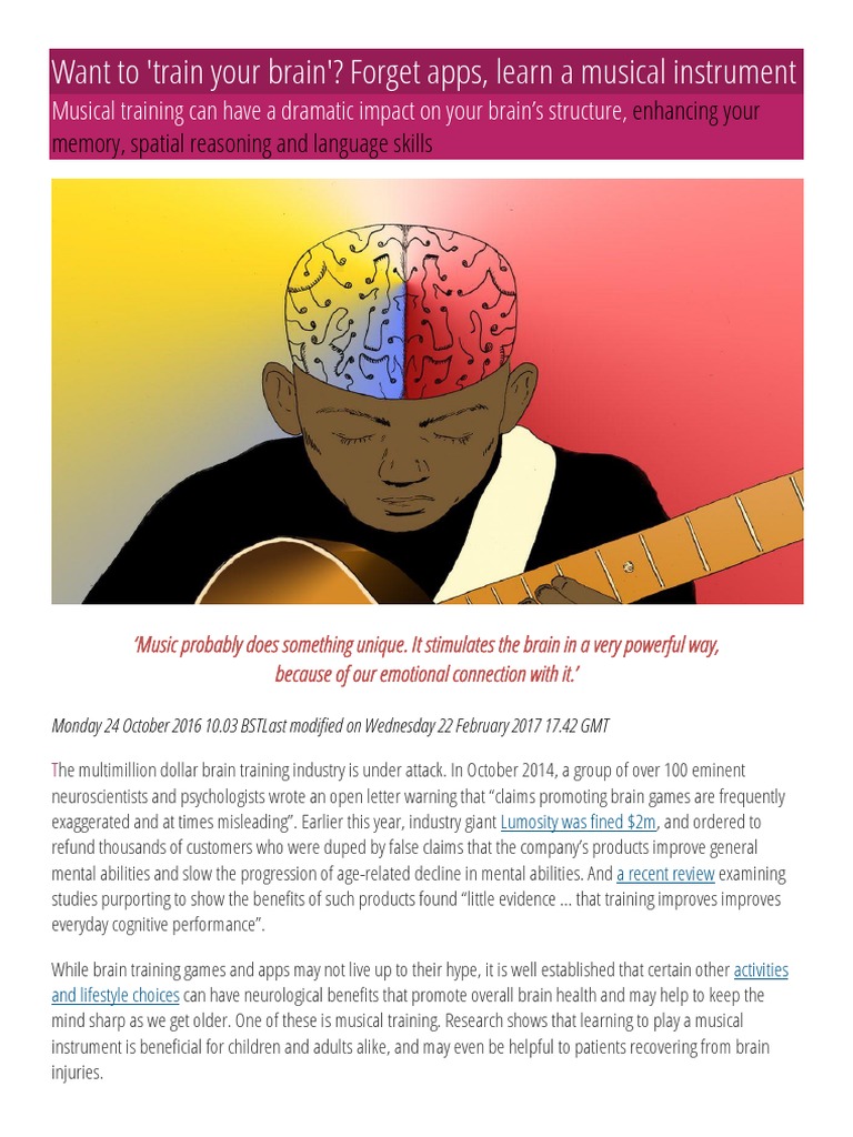 Want To Train Your Brain | PDF | Neuroplasticity | Brain