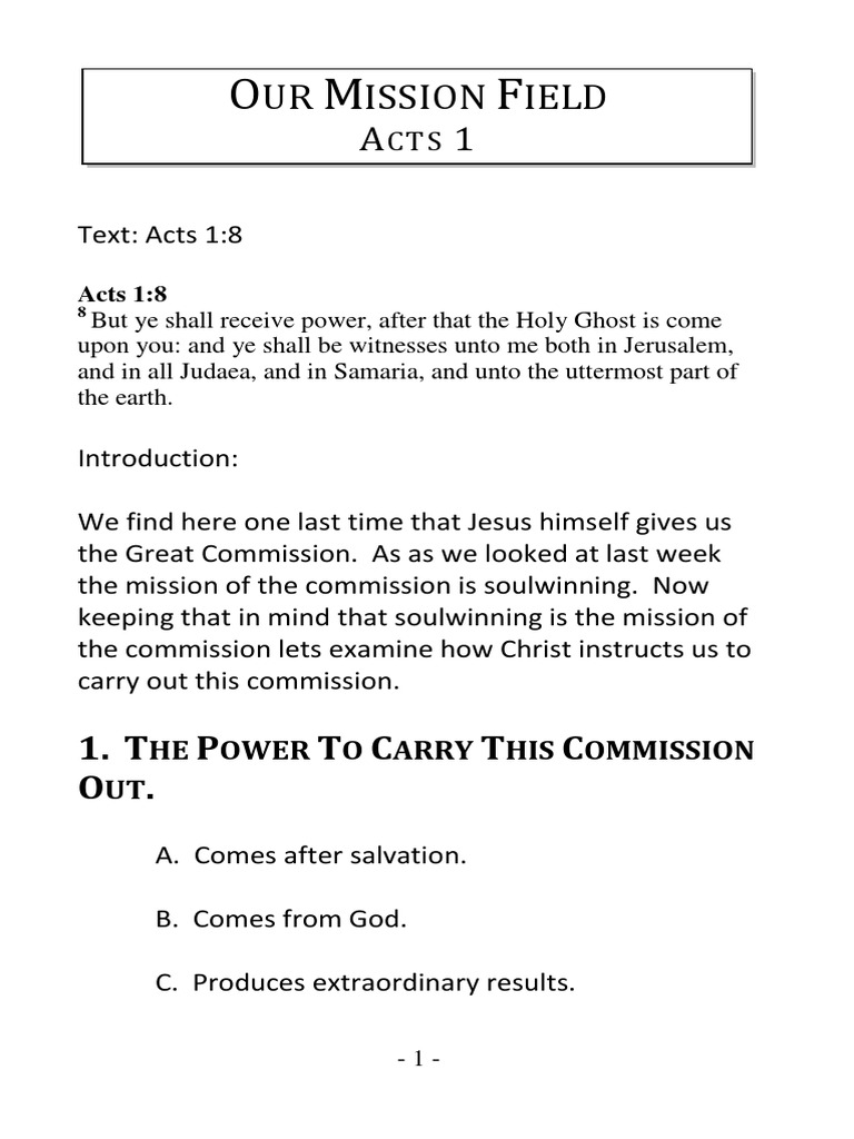 Great Commission: Our Mission Fields | PDF