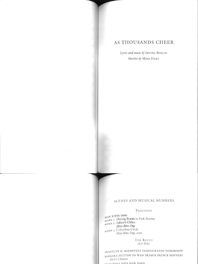 As Thousands Cheer - Libretto | PDF