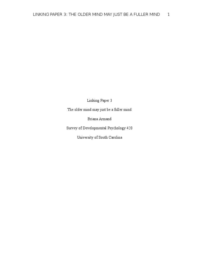 Linking Paper 3 | PDF | Memory | Ageing