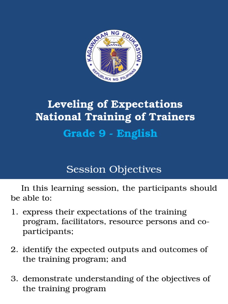 Expectations in Training Seminar | PDF