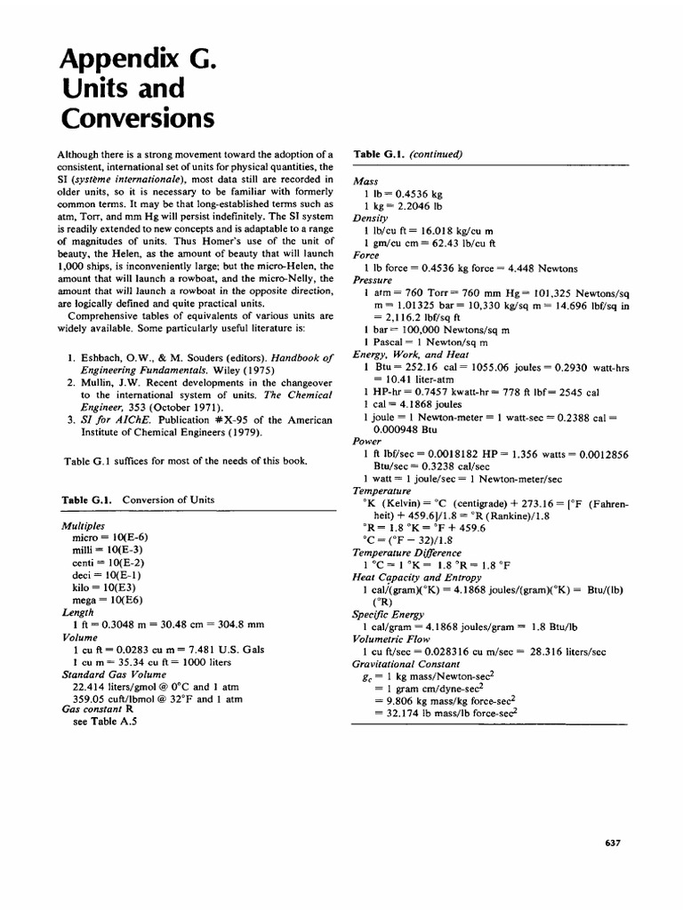 Appendix G - Units and Conversions | Download Free PDF | British ...