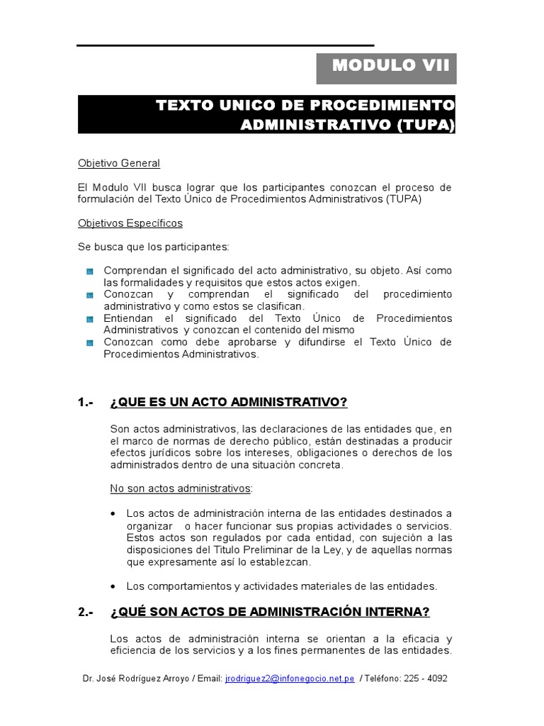 Capítulo VII Elaboración Del Texto Único de Procedimientos ... Capítulo VII Elaboración Del Texto Único de Procedimientos ...