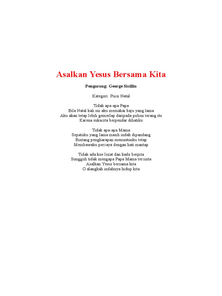 Puisi Natal: Kelahiran dan Kasih Yesus | PDF | Puisi