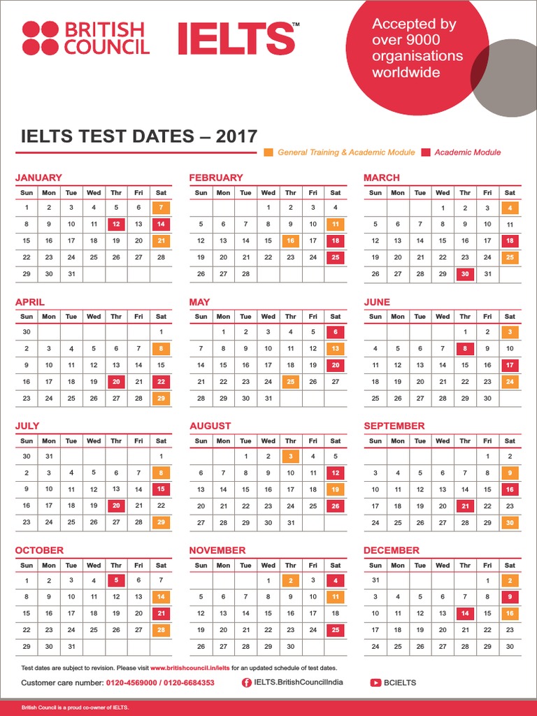 Ielts General Test Dates , IELTS – PEMPAW