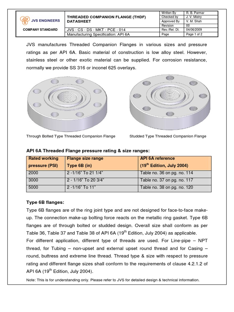 Threaded Companion Flange | PDF | Industries | Metals