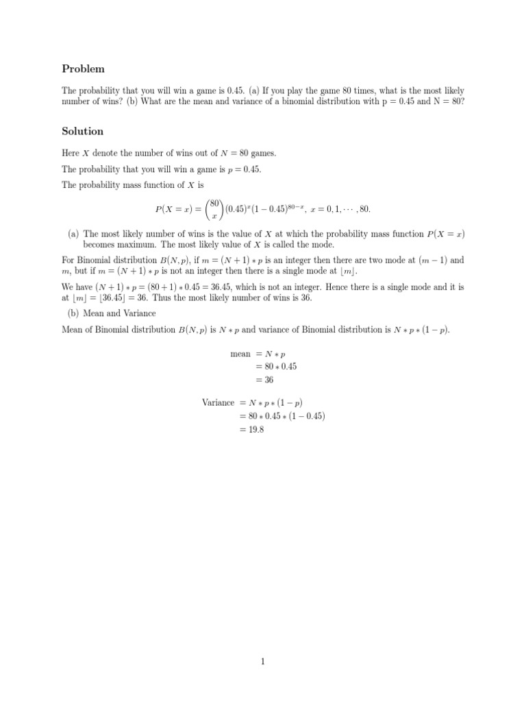 Binomial Distribution 0101 | PDF | Mean | Mode (Statistics)