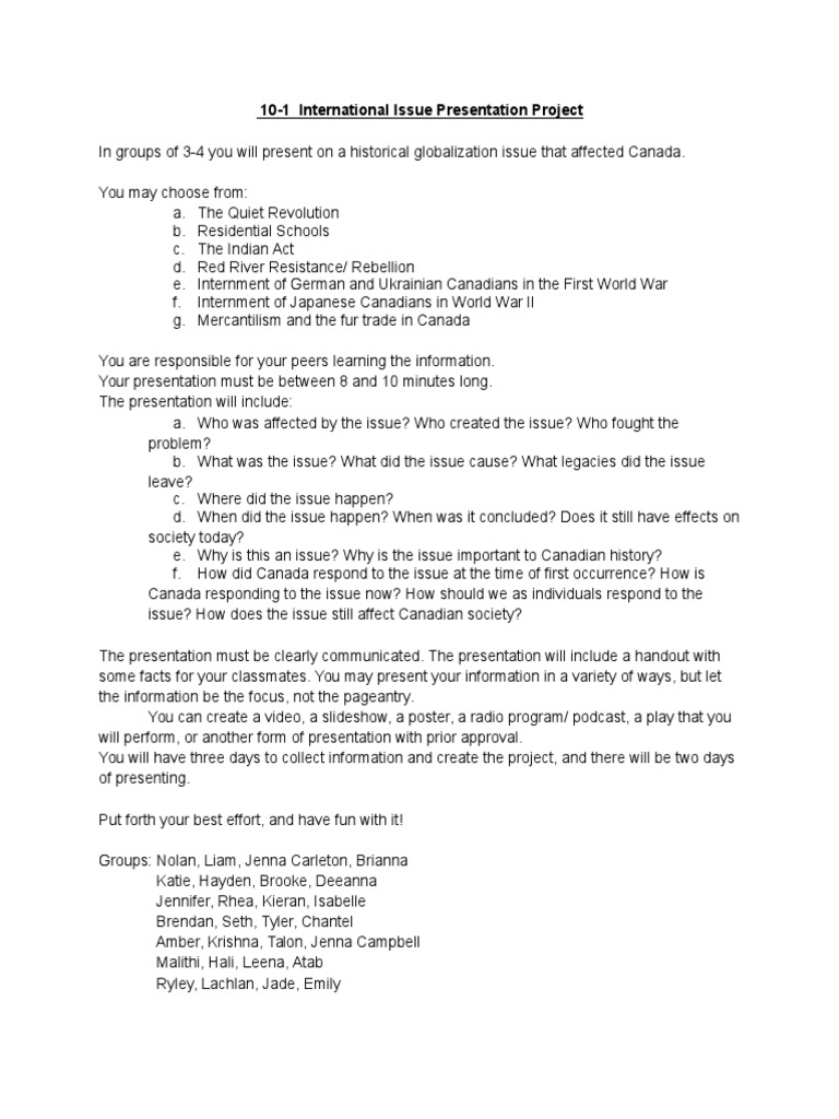 Canadian Historical Globalization Issues | PDF