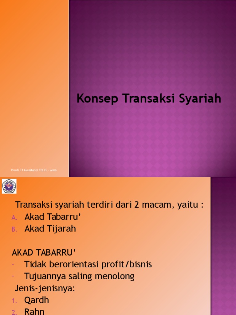 Bab 4 Konsep Transaksi Syariah KLH 3 | PDF | Pengelolaan Keuangan ...