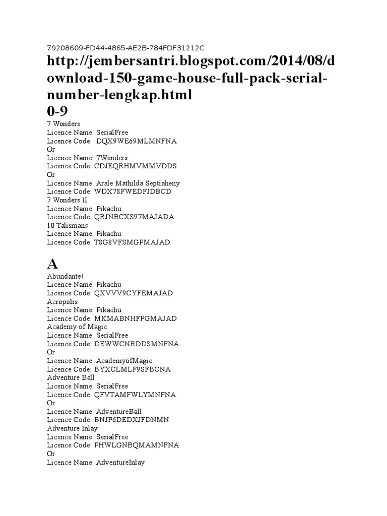 License Game House | PDF | Leisure