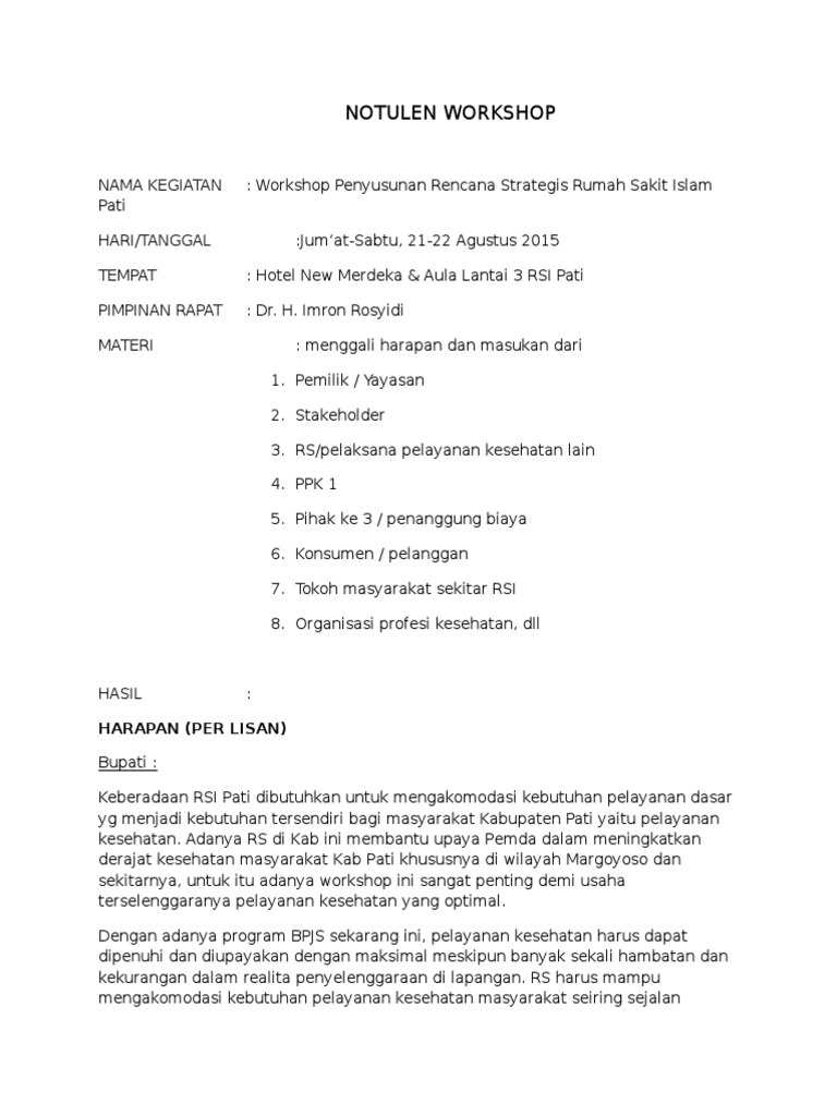 NOTULEN Workshop | PDF