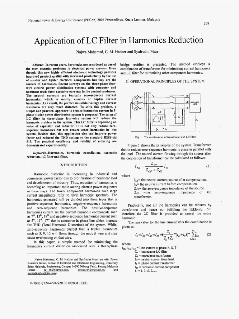 Aplication of LC Filter | PDF | Capacitor | Electrical Impedance