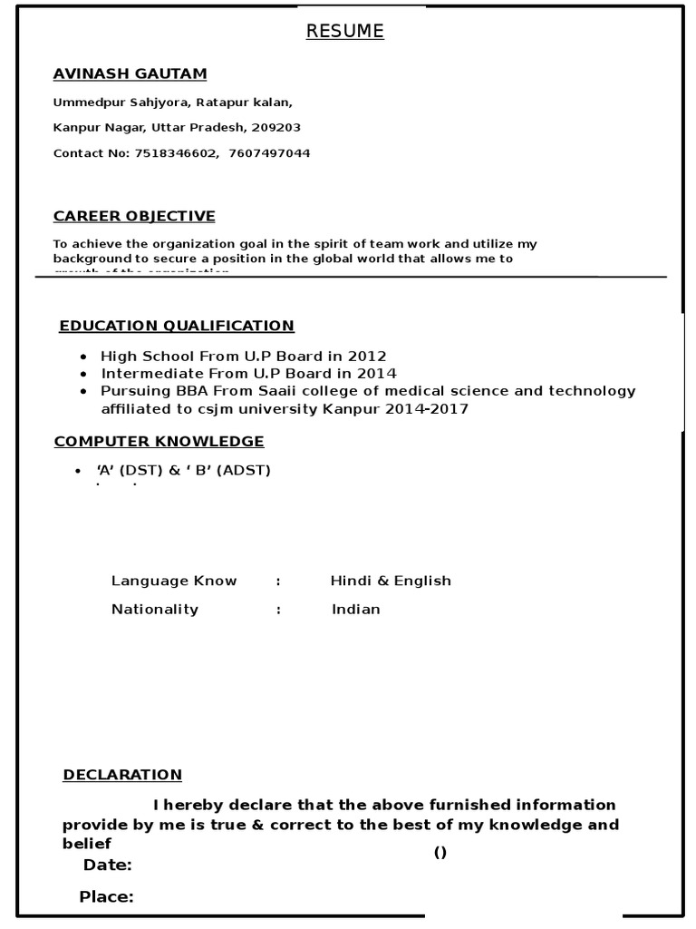 Avinash Resume | PDF