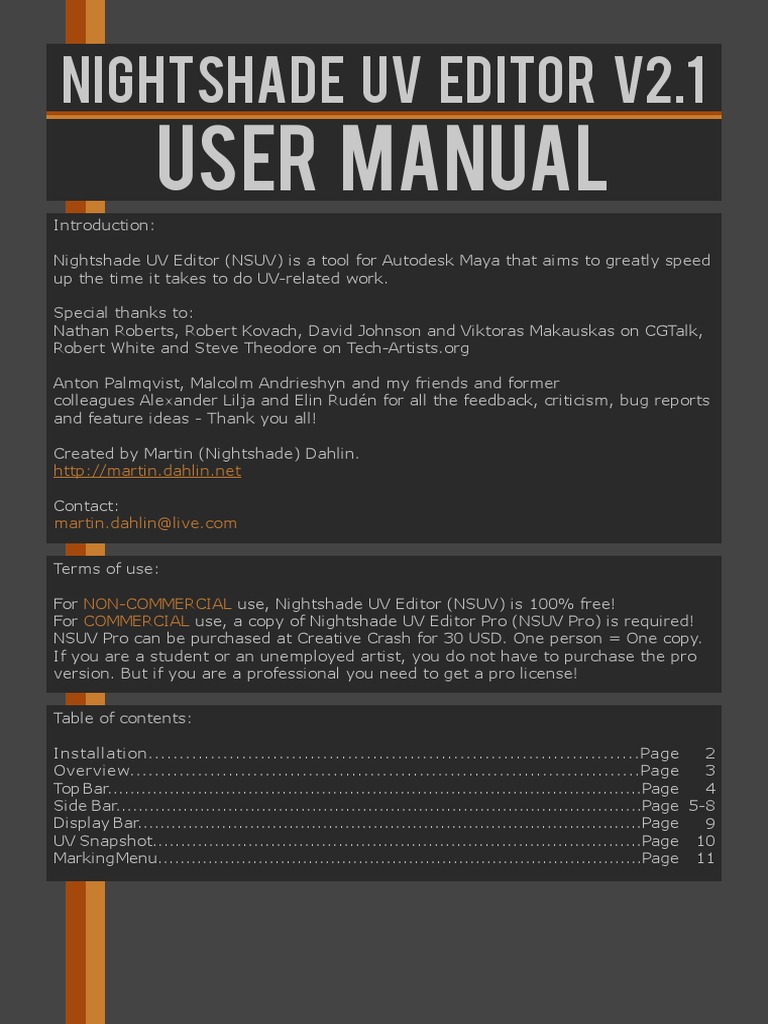 Nightshade UV Editor 2.1 - User Manual | PDF | Texture Mapping | Icon ...