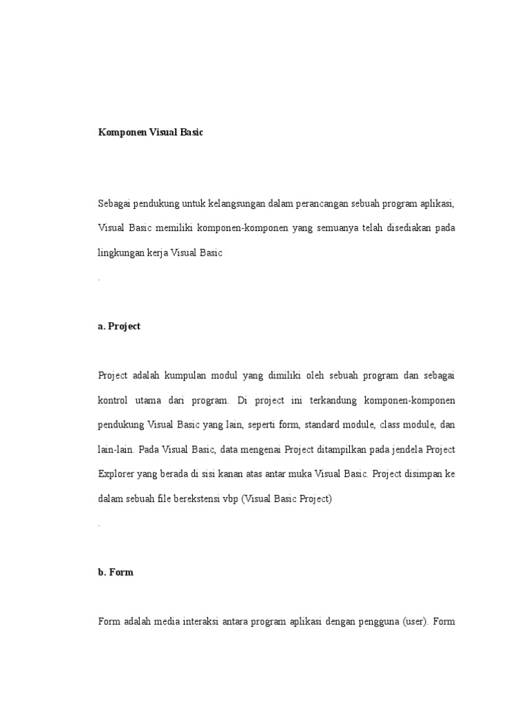Komponen Visual Basic | PDF