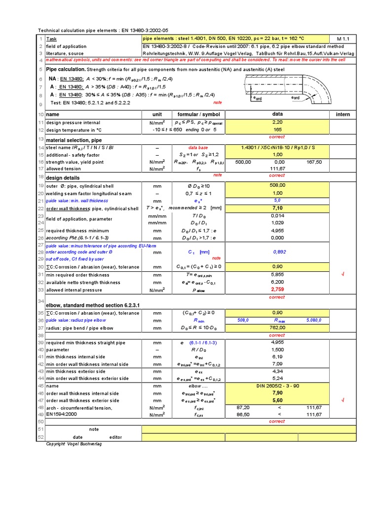 EN-13480 Calculations PDF