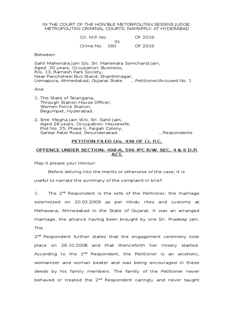 CRL MP-Sahil Jain | Download Free PDF | Bail | Common Law