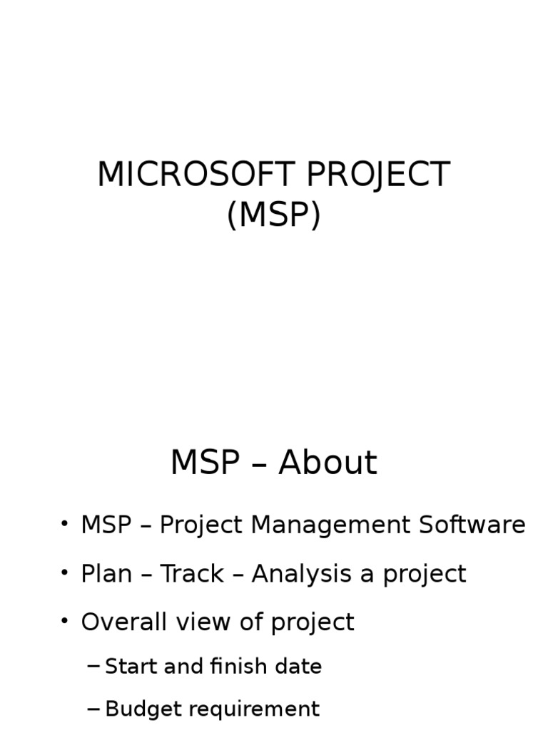 Microsoft Project (MSP) | PDF | Art | Computers