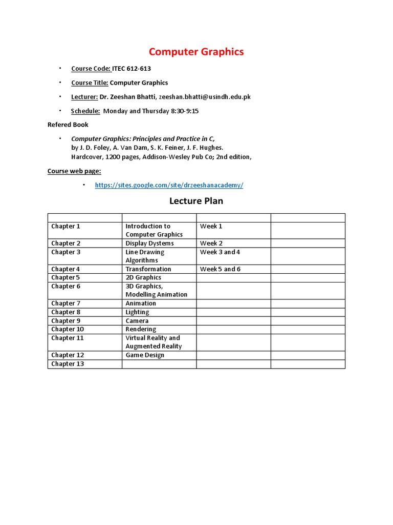 Lecture Plan | PDF Lecture Plan | PDF