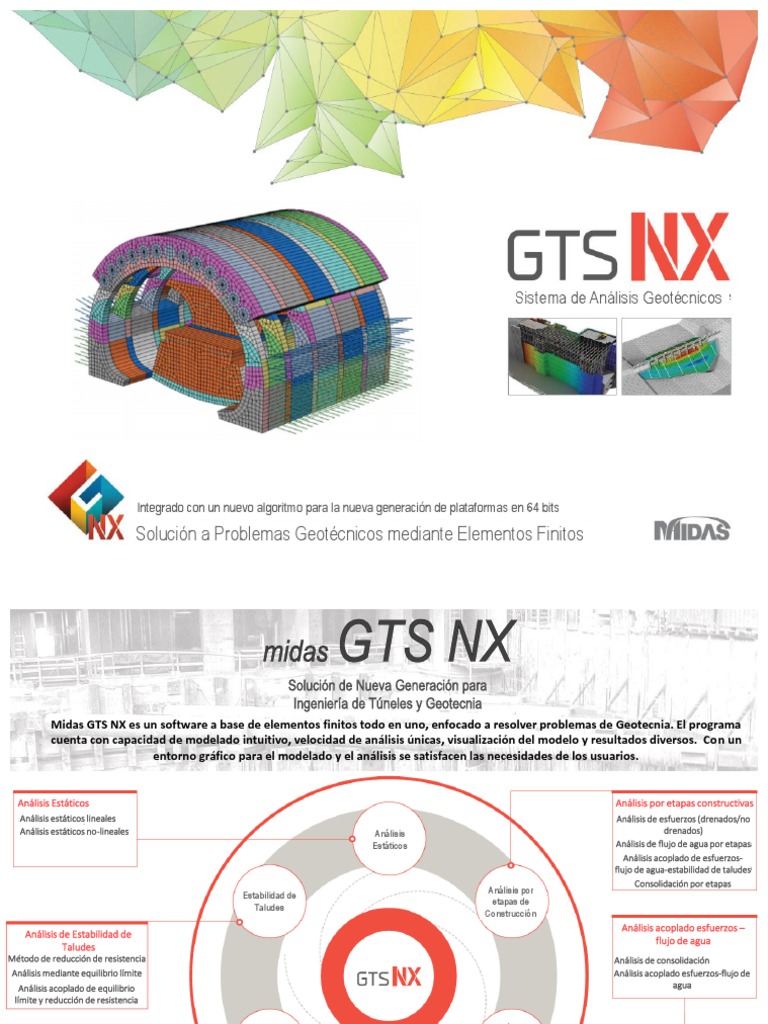 Catálogo Midas GTS NX | PDF | Método de elementos finitos | Software