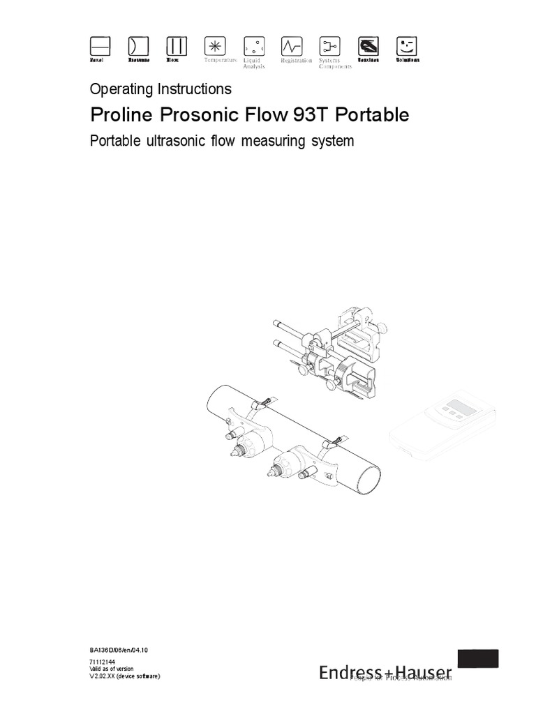 Prosonic Flow93t Manual Eng | PDF | Flow Measurement | Pipe (Fluid ...