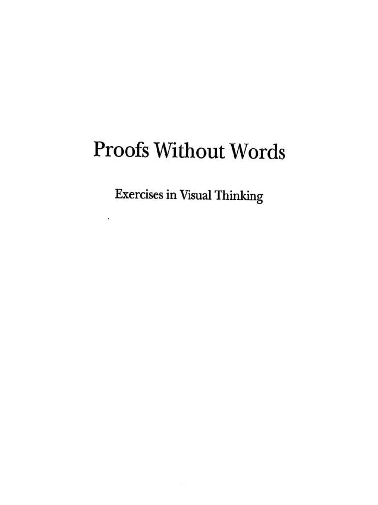 (Classroom Resource Materials, No. 1) Roger B Nelsen-Proofs Without Words - Exercises in Visual ...