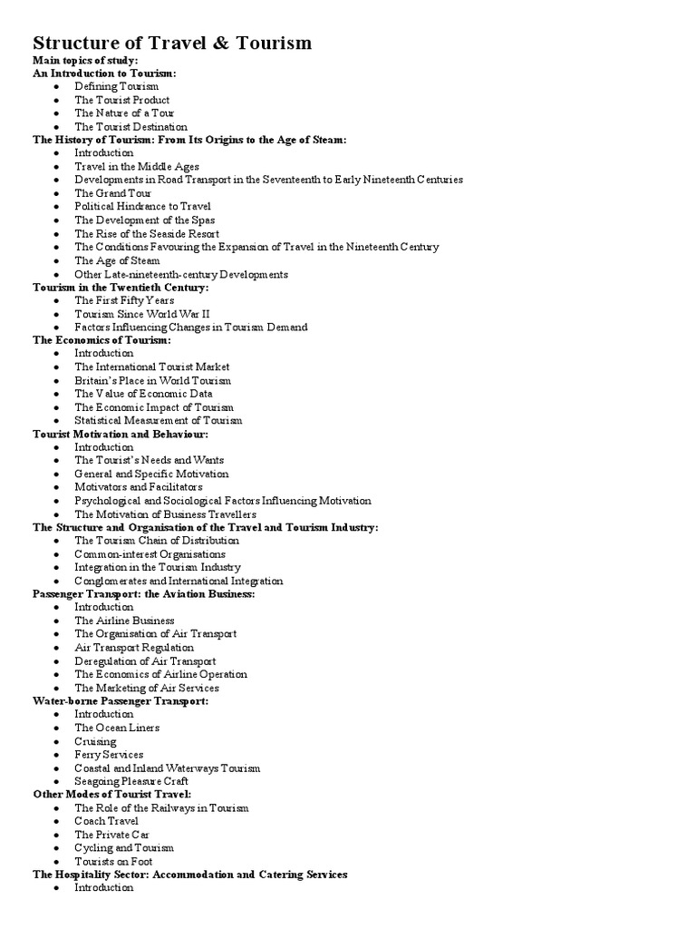 Icm Structure of Travel | PDF | Travel Agency | Tourism