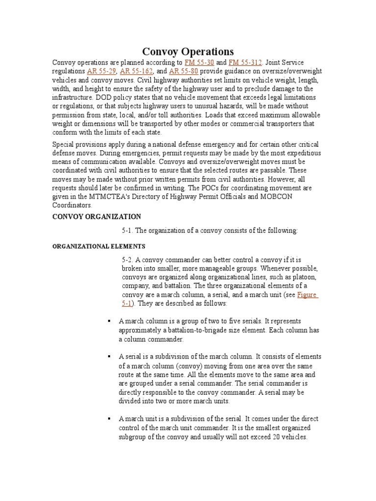 Convoy Operations | PDF | Convoy | Traffic