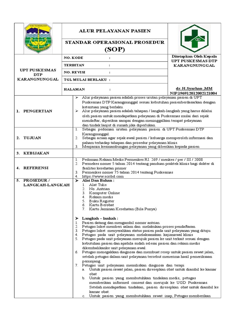 Sop Alur Pelayanan Pasien | PDF