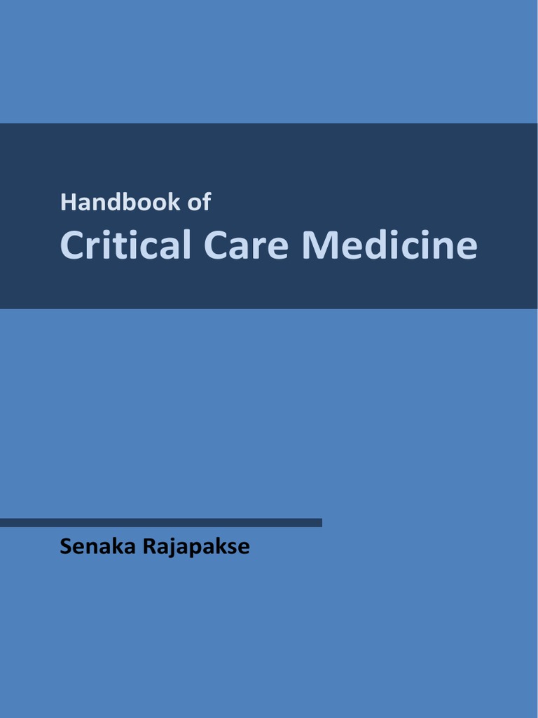 Handbook of Critical Care Medicine | PDF | Intensive Care Medicine ...