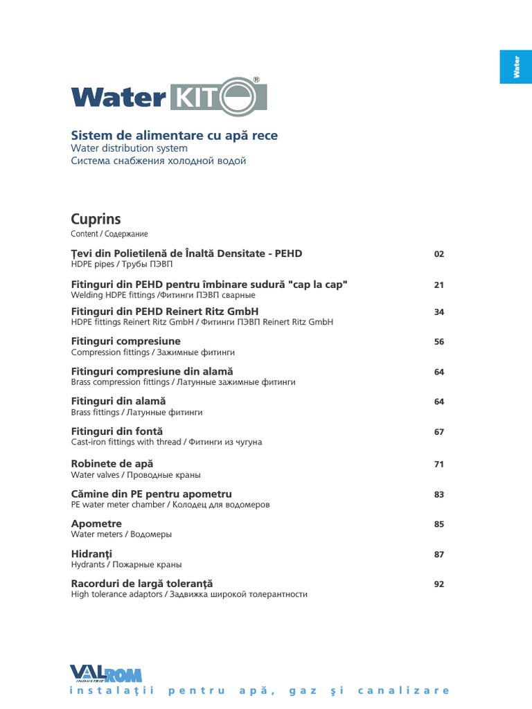 WaterKIT - Sistem Alimentare Apa Rece - WaterKIT PDF | PDF