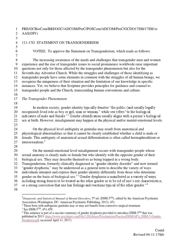 Statement on Transgenderism | Transgender | LGBTQ Rights