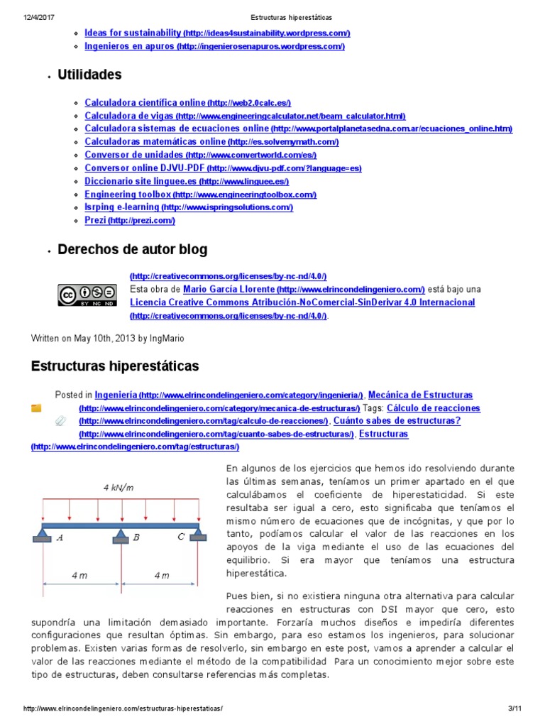 Estructuras Hiperestáticas | PDF | Ecuaciones | Calculadora