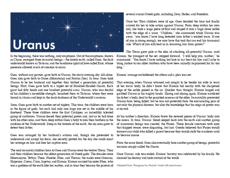 uranus | Mythological Characters | Greek Gods