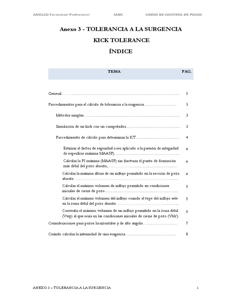 Anexo 3 Kick Tolerance | PDF | Método científico | Gases
