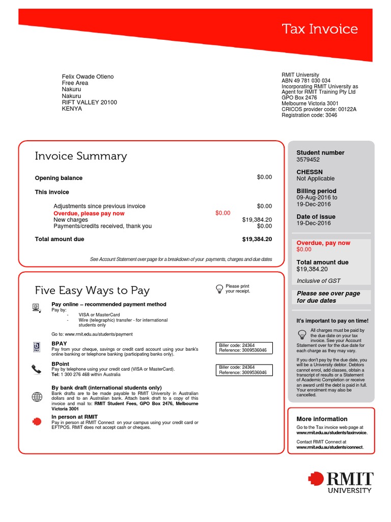 Ams Invoice | Invoice | Payments