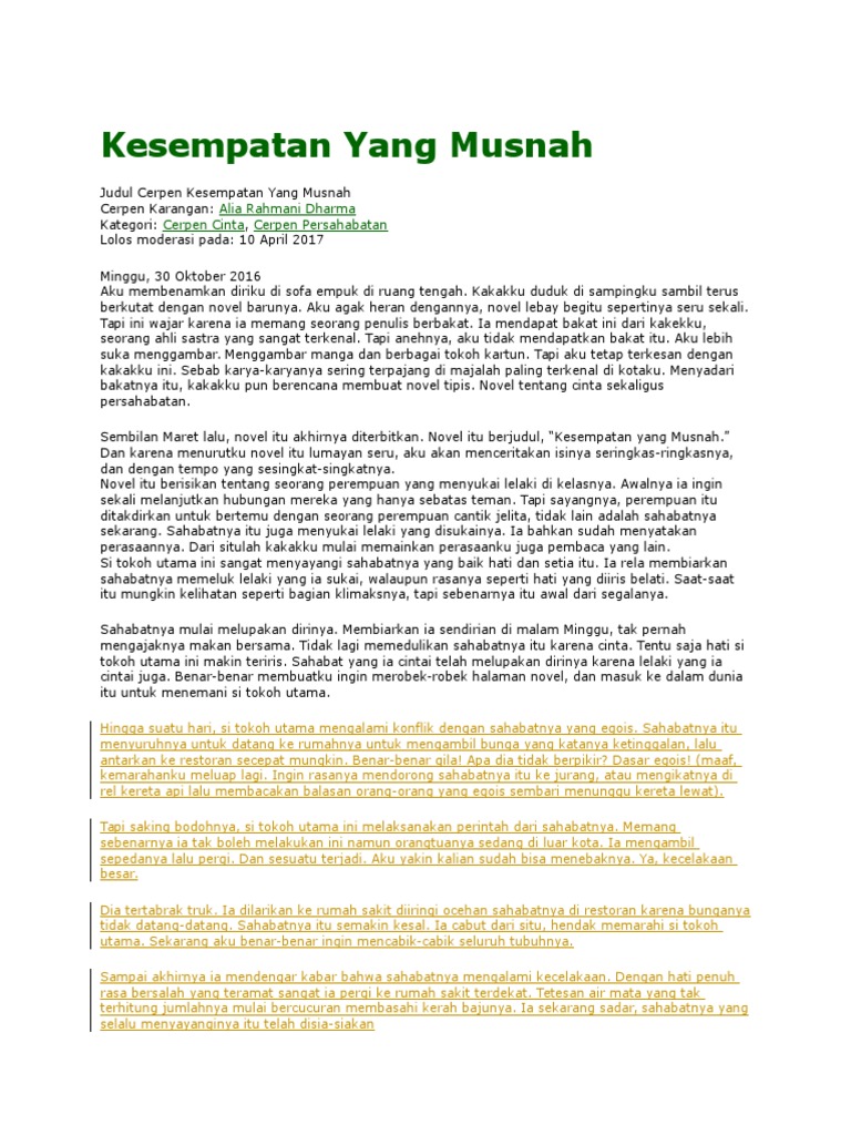 Kesempatan Yang Musnah | PDF