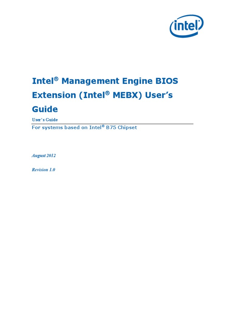 Intel Mebx User Guide For Db75en PDF | PDF | Bios | Computer Networking